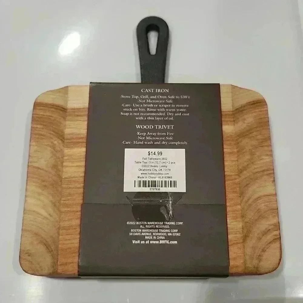 Boston Warehouse | Kitchen | Mini Cast Iron With Wood Trivethome And ...